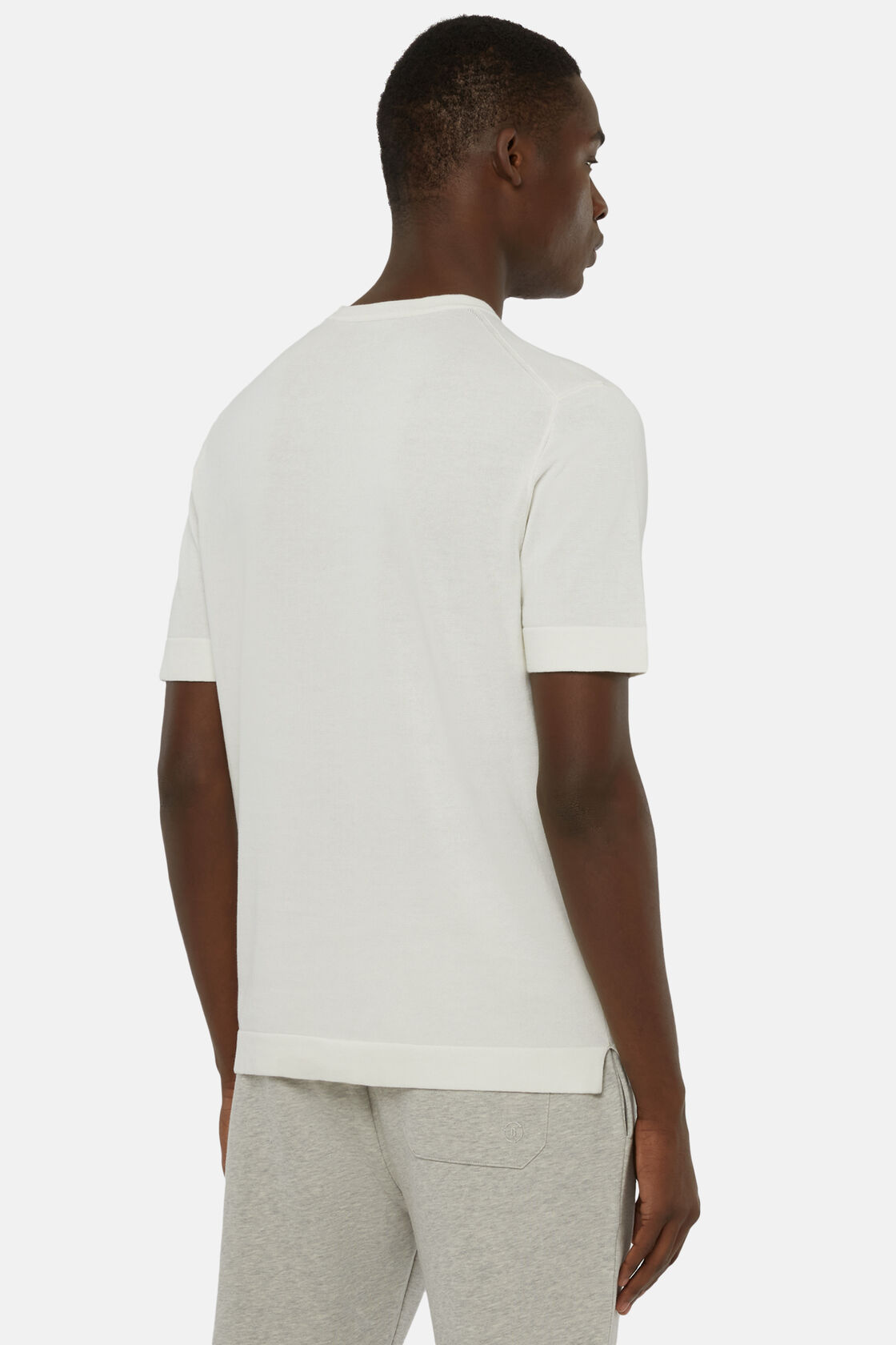 T-Shirt Di Maglia Bianca In Cotone Pima | Boggi