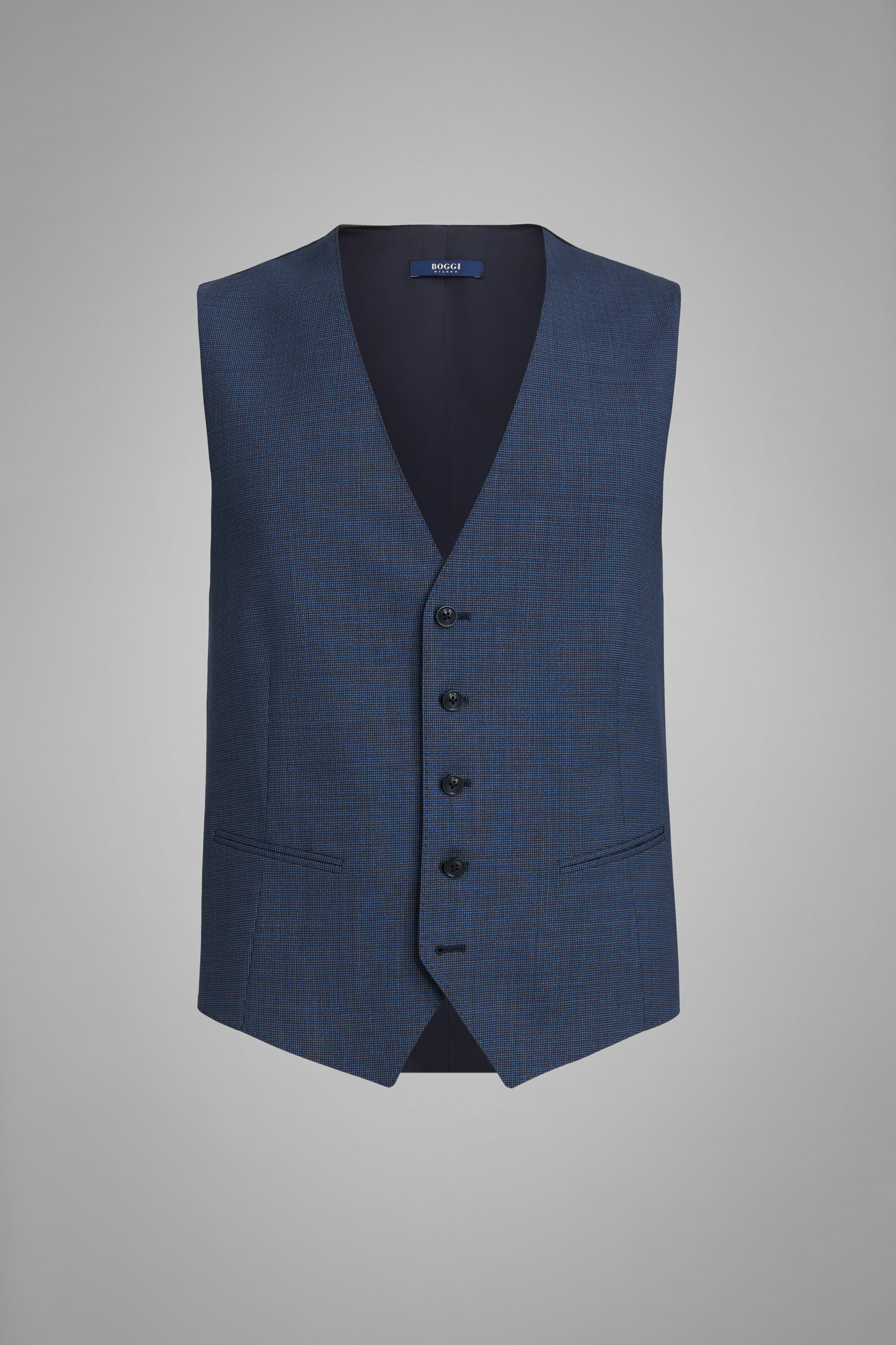 Houndstooth Wool Waistcoat | Boggi